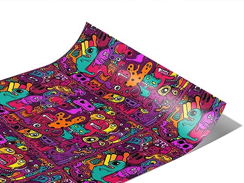 Rwraps Graffiti Monster Mash Matte Vinyl Film Wrap 59in x 12ft Vinyl ...
