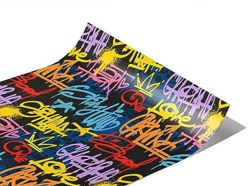 Rwraps Graffiti Stay Wild Matte Vinyl Film Wrap 59in x 14ft Vinyl ...