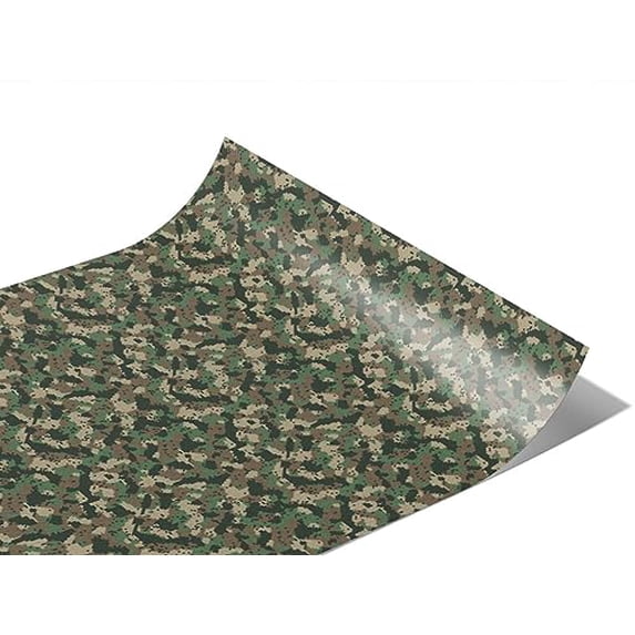 Rwraps Green Camouflage Digital Fabric Gloss Vinyl Film Wrap 59in x ...