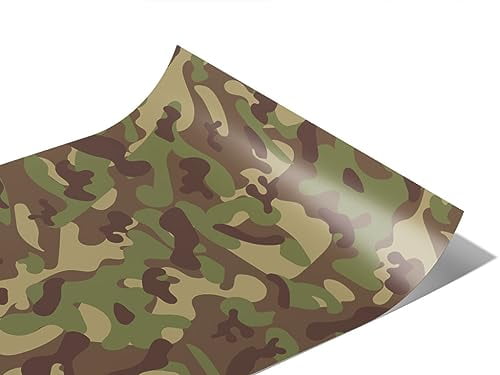 Rwraps Green Camouflage Forest Beige Gloss Vinyl Film Wrap 59in x 8ft ...