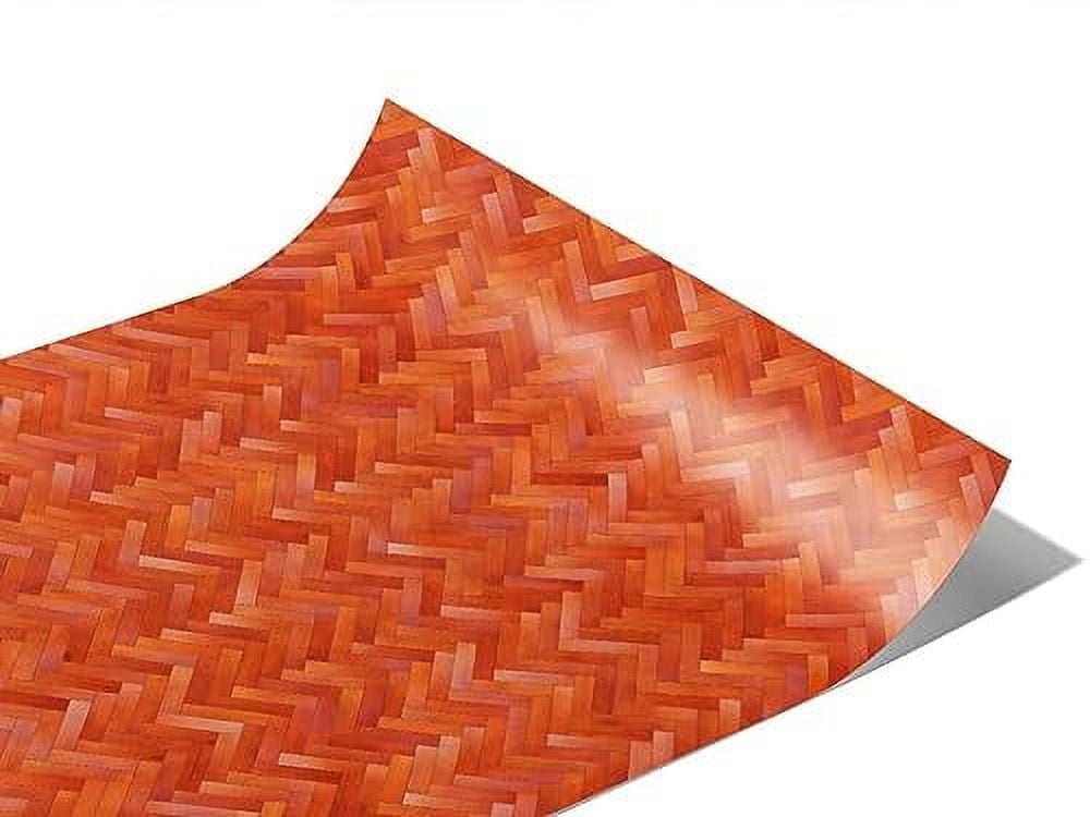Rwraps Herringbone Parquet Sunset Stain Gloss Vinyl Film Wrap 59in x ...