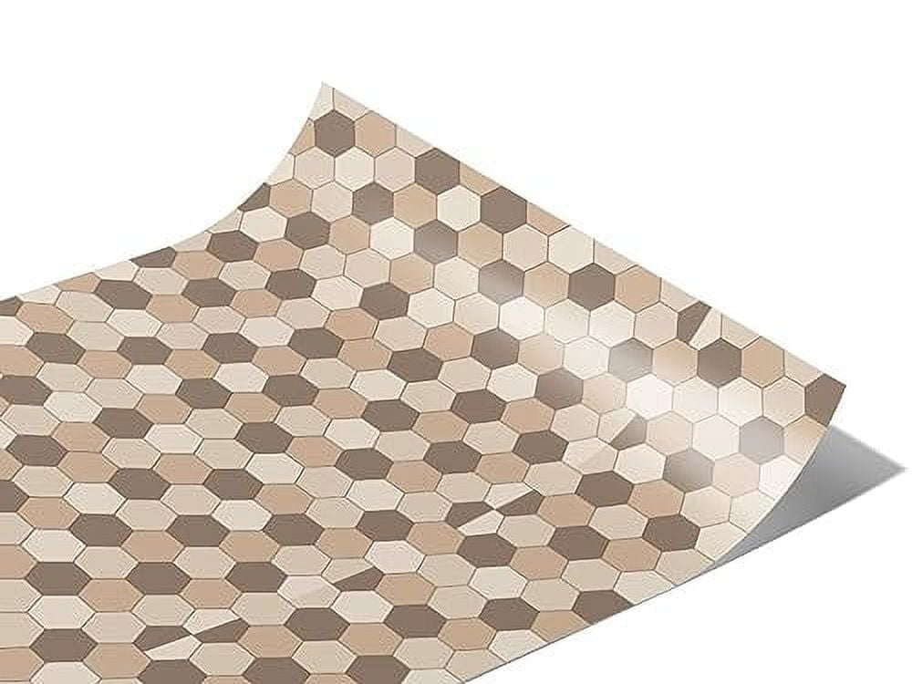 Rwraps Hexagonal Brick Coffee Matte Vinyl Film Wrap 59in x 2ft Vinyl ...