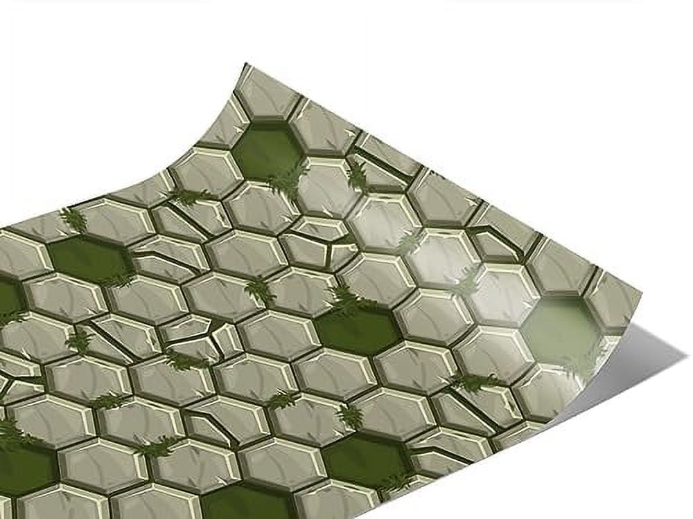 Rwraps Hexagonal Brick Green Mossy Gloss Vinyl Film Wrap 59in x 12ft ...