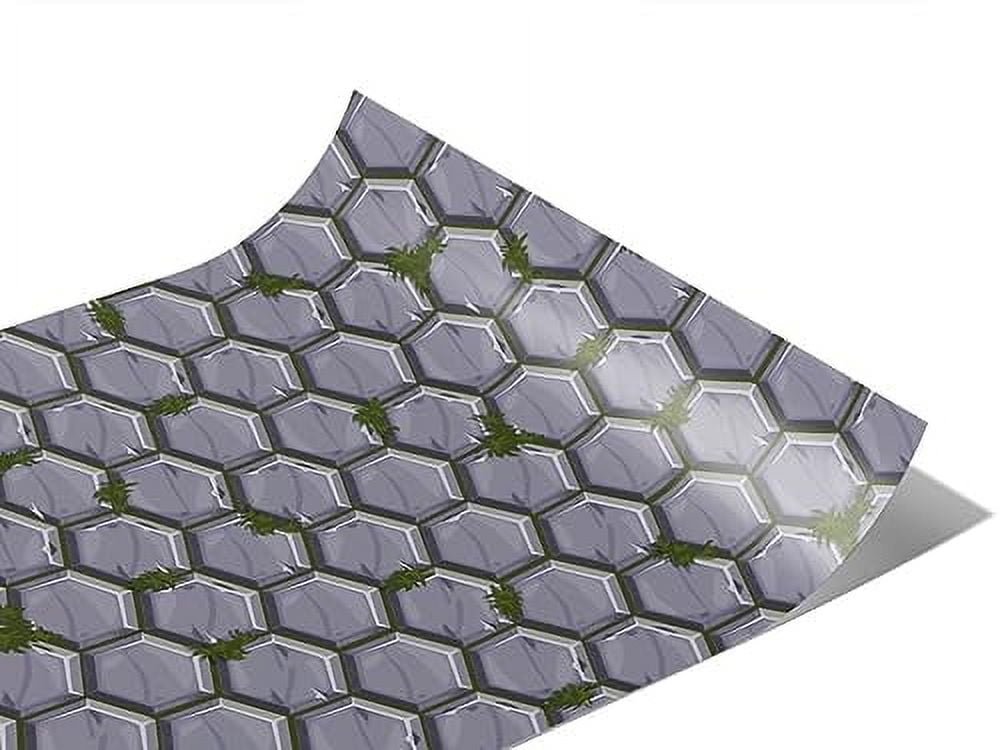 Rwraps Hexagonal Brick Grey Mossy Gloss Vinyl Film Wrap 59in x 8ft ...