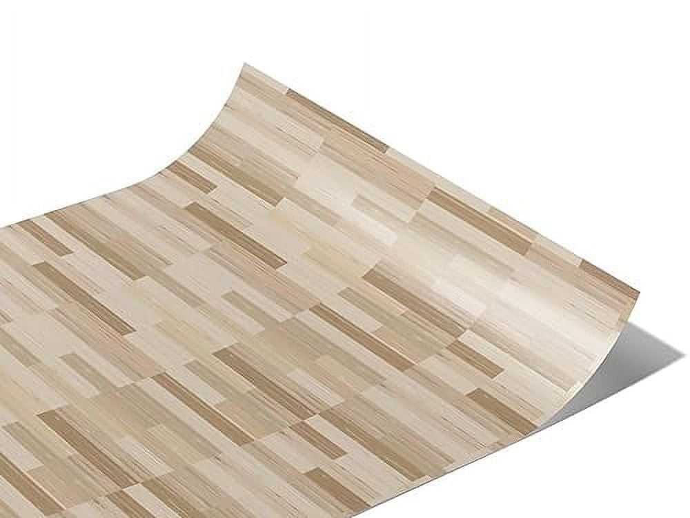 Rwraps Horizontal Strip Parquet Mixed Oak Gloss Vinyl Film Wrap 59in x ...