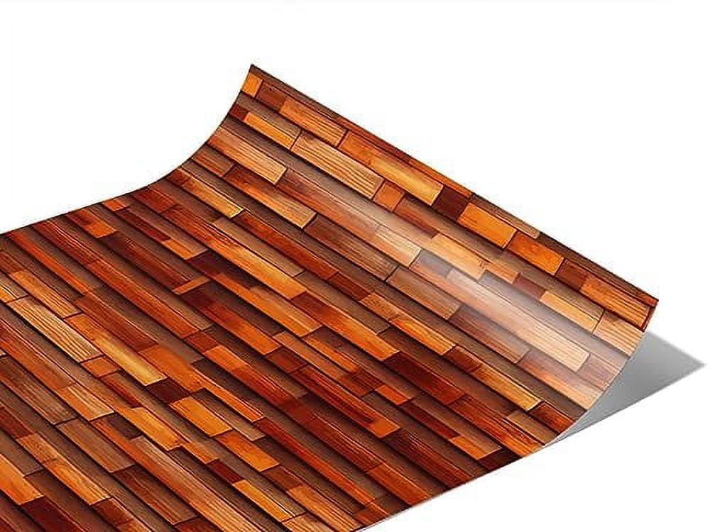 Rwraps Horizontal Strip Parquet Uneven Chestnut Gloss Vinyl Film Wrap ...