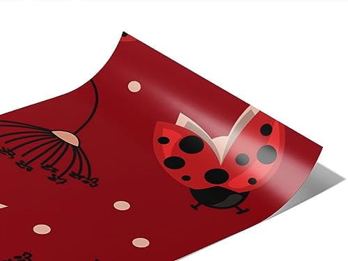Rwraps Ladybug Ladies in Red Gloss Vinyl Film Wrap 59in x 12ft Vinyl ...