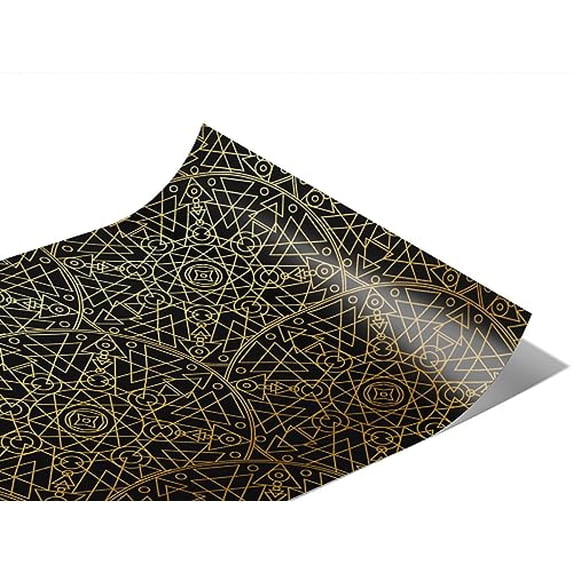 Rwraps Mandala Gold Geometric Matte Vinyl Film Wrap 59in x 23ft Vinyl ...