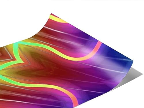 Rwraps Mandala Neon Snowflake Gloss Vinyl Film Wrap 59in x 9ft Vinyl ...
