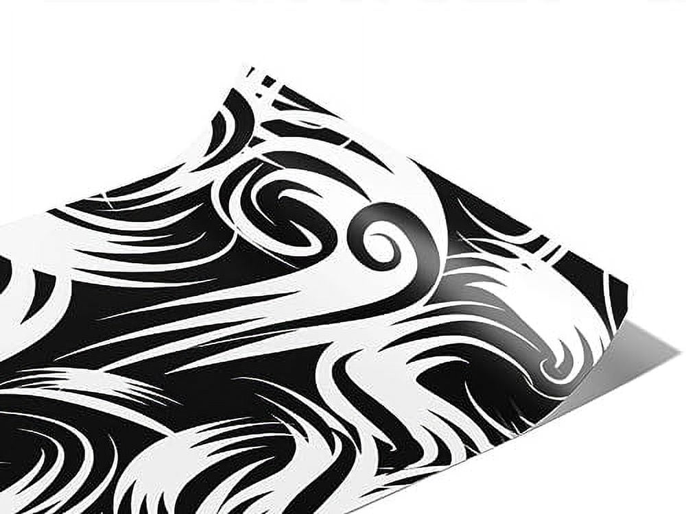 Rwraps Monochrome Abstract Hairy Ape Gloss Vinyl Film Wrap 59in x 26ft ...