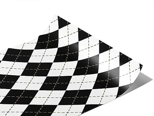Rwraps Monochrome Argyle Play Checkers Matte Vinyl Film Wrap 59in x ...
