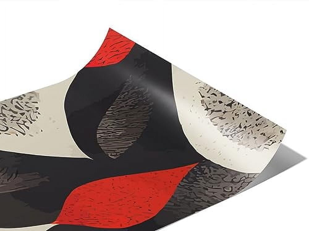 Rwraps Monochrome Art Deco Red Flame Gloss Vinyl Film Wrap 59in x 10ft ...