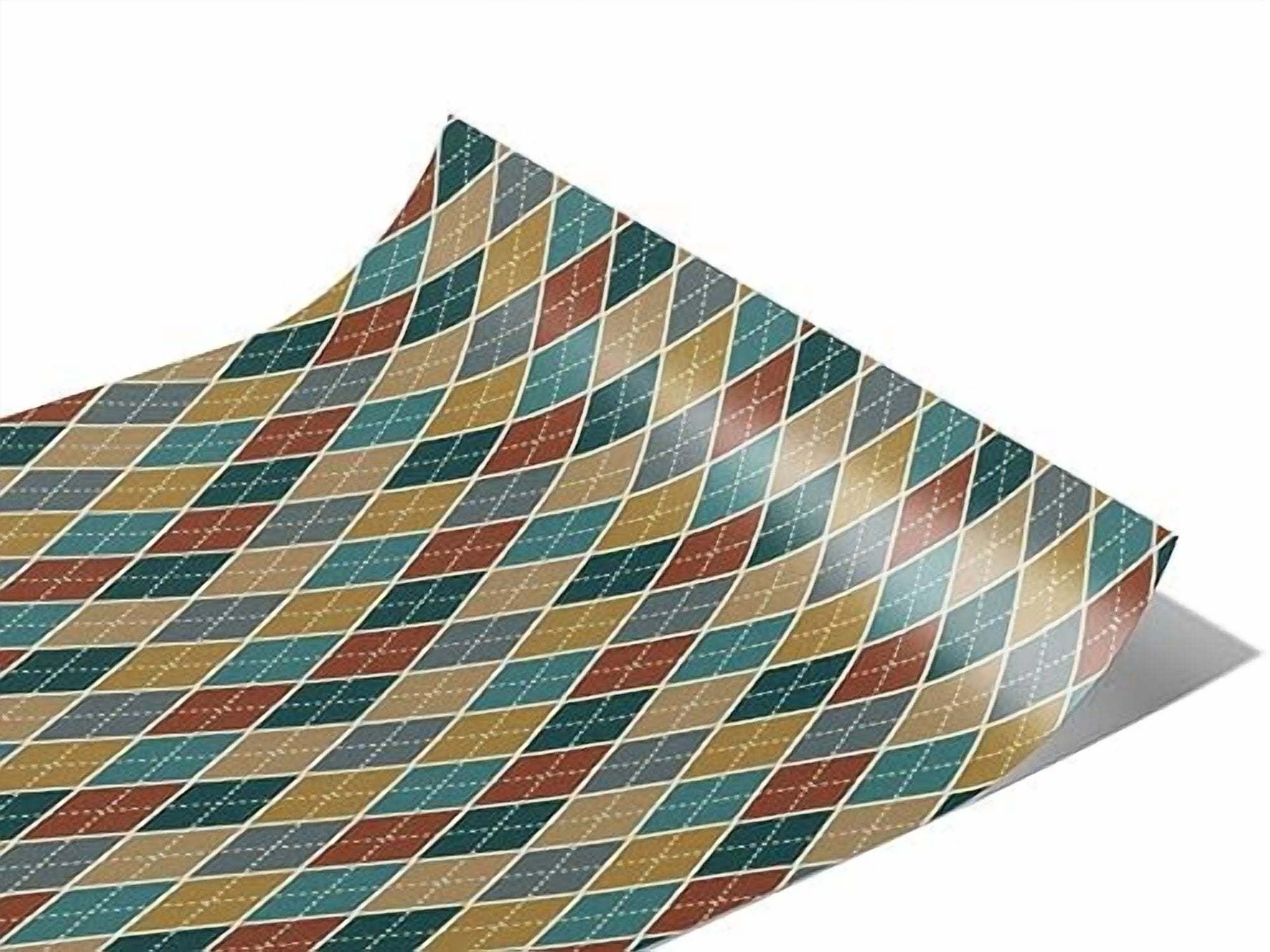 Rwraps Multicolored Argyle Vintage Earth Gloss Vinyl Film Wrap 59in x ...