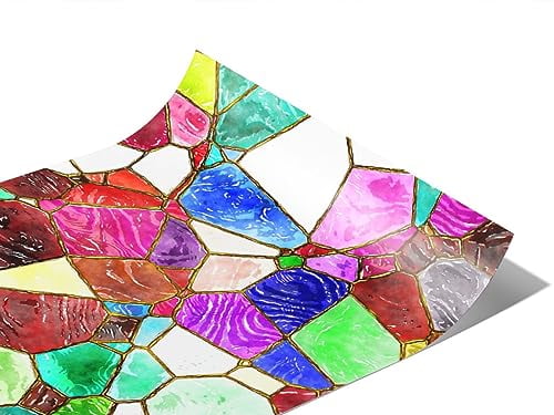 Rwraps Multicolored Mosaic Glass Agglomeration Gloss Vinyl Film Wrap ...