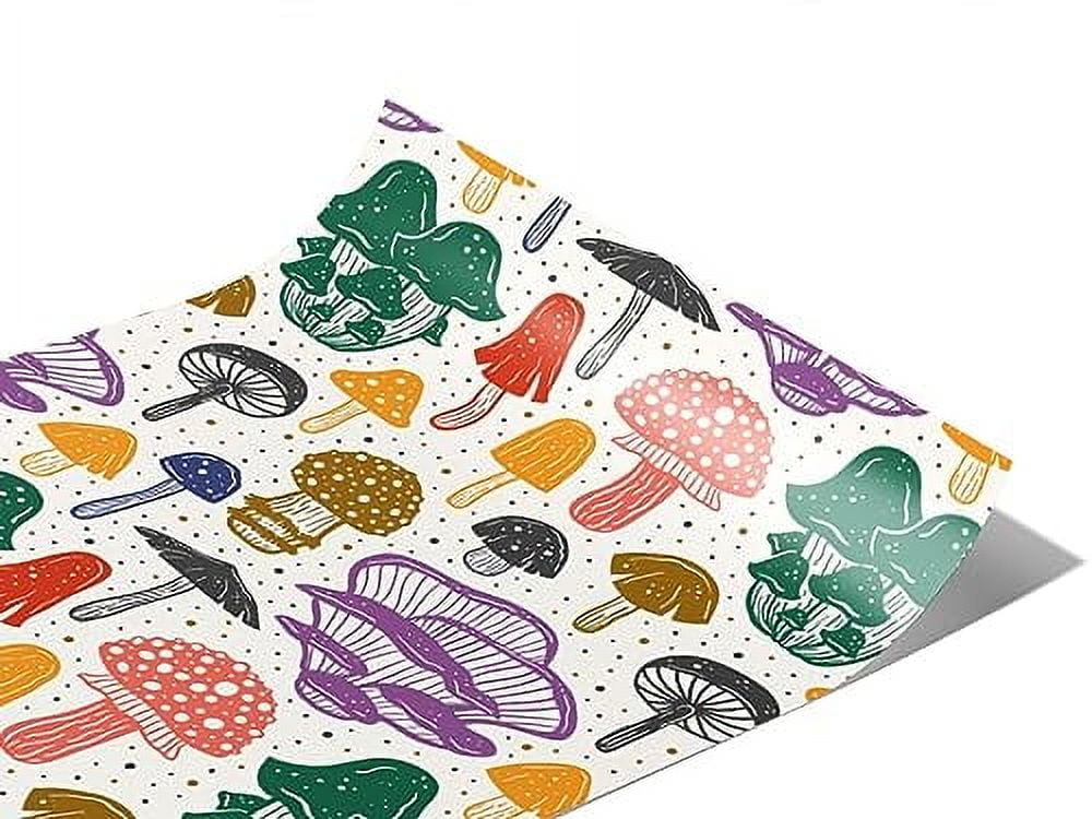 Rwraps Mushroom Fungal Feast Gloss Vinyl Film Wrap 59in x 18ft Vinyl ...