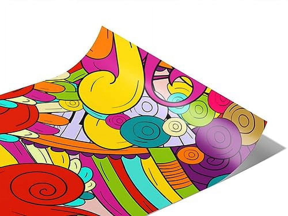 Rwraps Music Psychedelic Chords Matte Vinyl Film Wrap 59in x 21ft Vinyl Vehicle Car Film Sheet ...