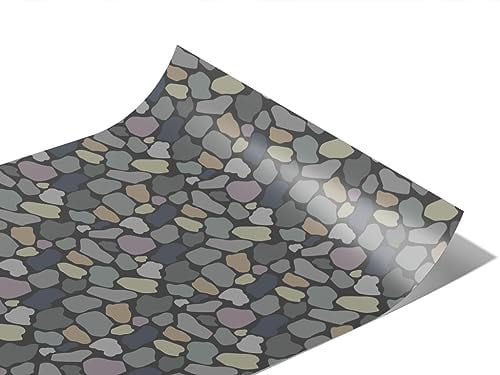 Rwraps Natural Cobblestone Slate Gloss Vinyl Film Wrap 59in x 4ft Vinyl ...