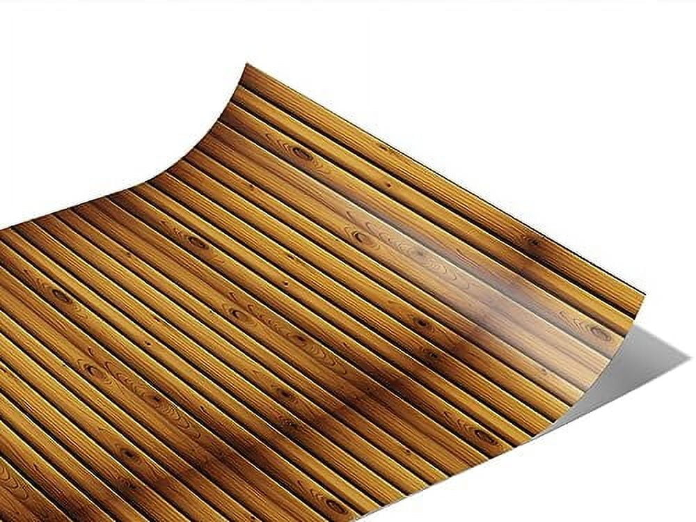 Rwraps Natural Horizontal Wood Plank Spring Cabin Gloss Vinyl Film Wrap ...