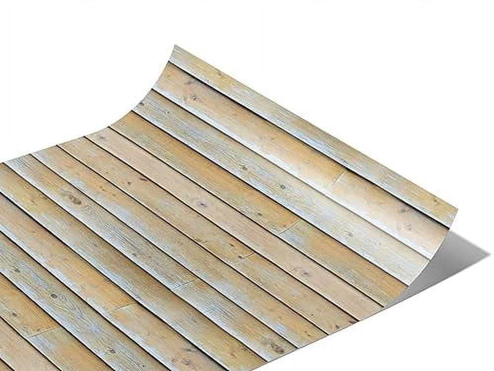 Rwraps Natural Horizontal Wood Plank Whitewash Matte Vinyl Film Wrap ...