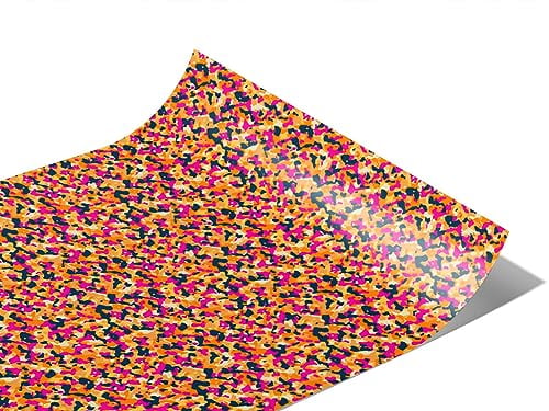 Rwraps Neon Camouflage Orange Shrapnel Gloss Vinyl Film Wrap 59in x ...