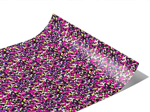 Rwraps Neon Camouflage Pink Confetti Gloss Vinyl Film Wrap 59in x 18ft ...