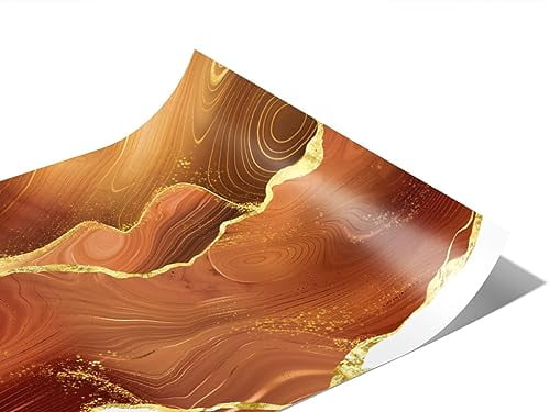 Rwraps Orange Agate Gemstone Tree Bark Matte Vinyl Film Wrap 59in x 5ft ...