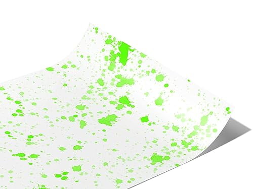 Rwraps Paint Splatter All Lime Gloss Vinyl Film Wrap 59in x 5ft Vinyl ...