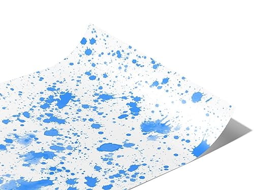 Rwraps Paint Splatter Blue Smears Gloss Vinyl Film Wrap 59in x 12ft ...