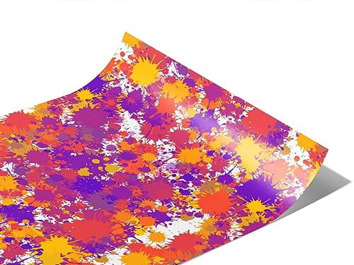 Rwraps Paint Splatter Car Crash Gloss Vinyl Film Wrap 59in x 3ft Vinyl ...