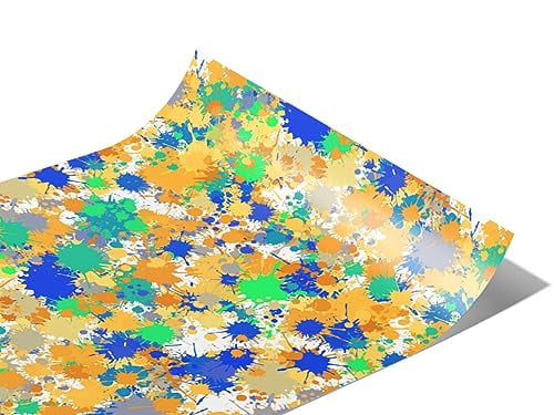 Rwraps Paint Splatter Sour Times Matte Vinyl Film Wrap 59in x 5ft Vinyl ...