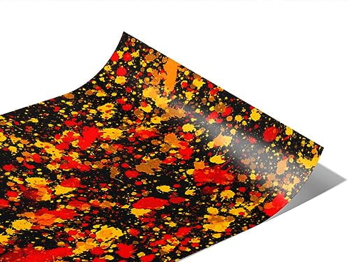 Rwraps Paint Splatter Wet Leaves Gloss Vinyl Film Wrap 59in x 3ft Vinyl ...