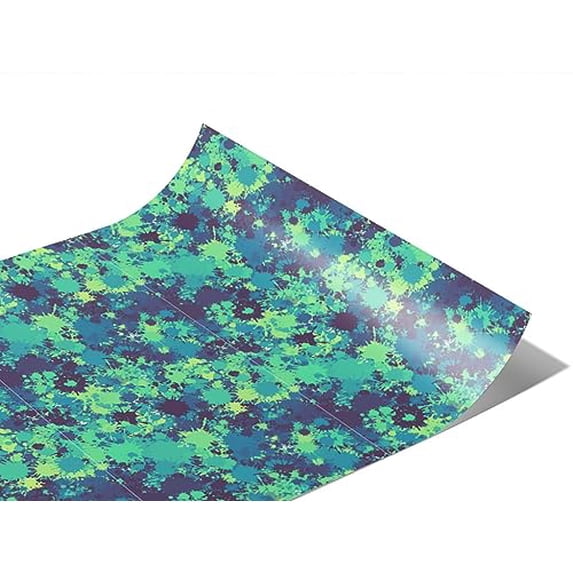 Rwraps Paint Splatter Winter Blues Gloss Vinyl Film Wrap 59in x 11ft ...