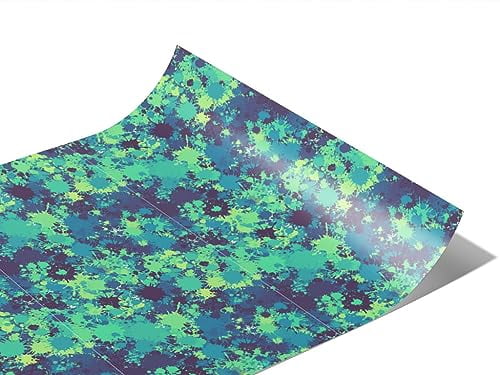 Rwraps Paint Splatter Winter Blues Matte Vinyl Film Wrap 59in x 4ft ...