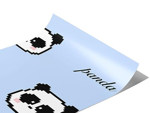 Rwraps Panda Fuzzy Pixels Gloss Vinyl Film Wrap 59in x 6ft Vinyl ...