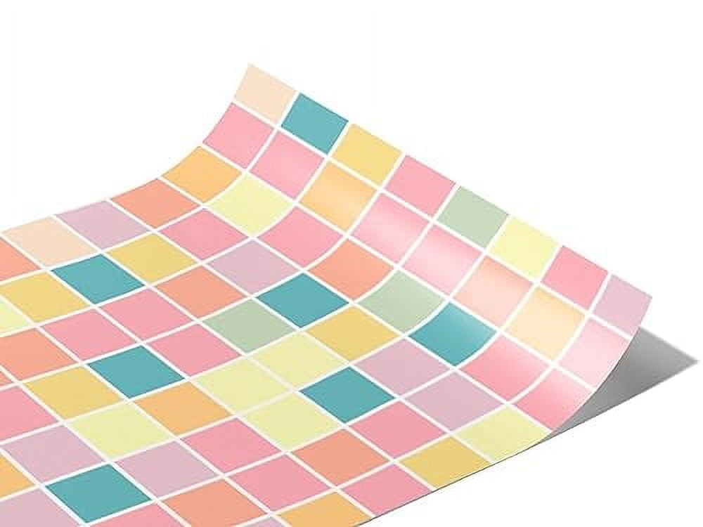 Rwraps Pink Mosaic Super Tiles Gloss Vinyl Film Wrap 59in x 20ft Vinyl ...