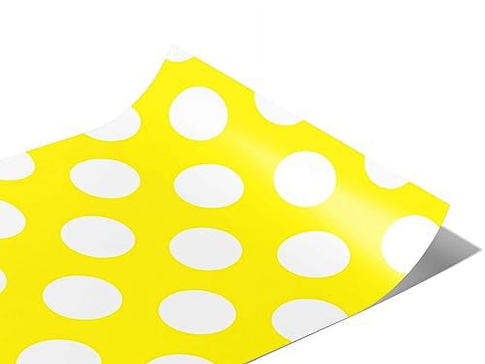 Rwraps Polka Dot Bumblebee Yellow Gloss Vinyl Film Wrap 59in x 22ft ...