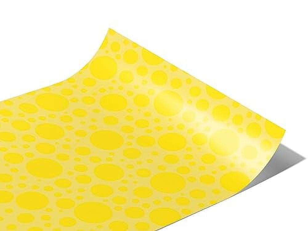 Rwraps Polka Dot Corn Yellow Matte Vinyl Film Wrap 59in x 23ft Vinyl ...