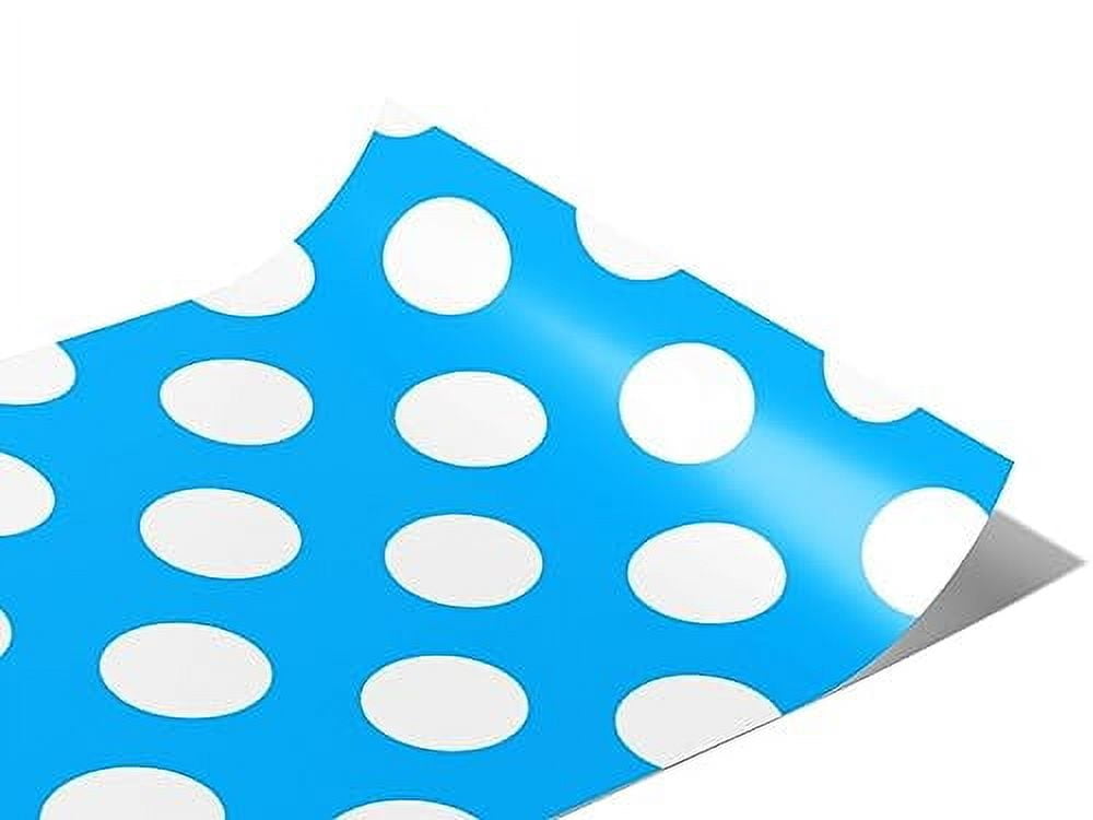 Rwraps Polka Dot Electric Blue Matte Vinyl Film Wrap 59in x 23ft Vinyl ...