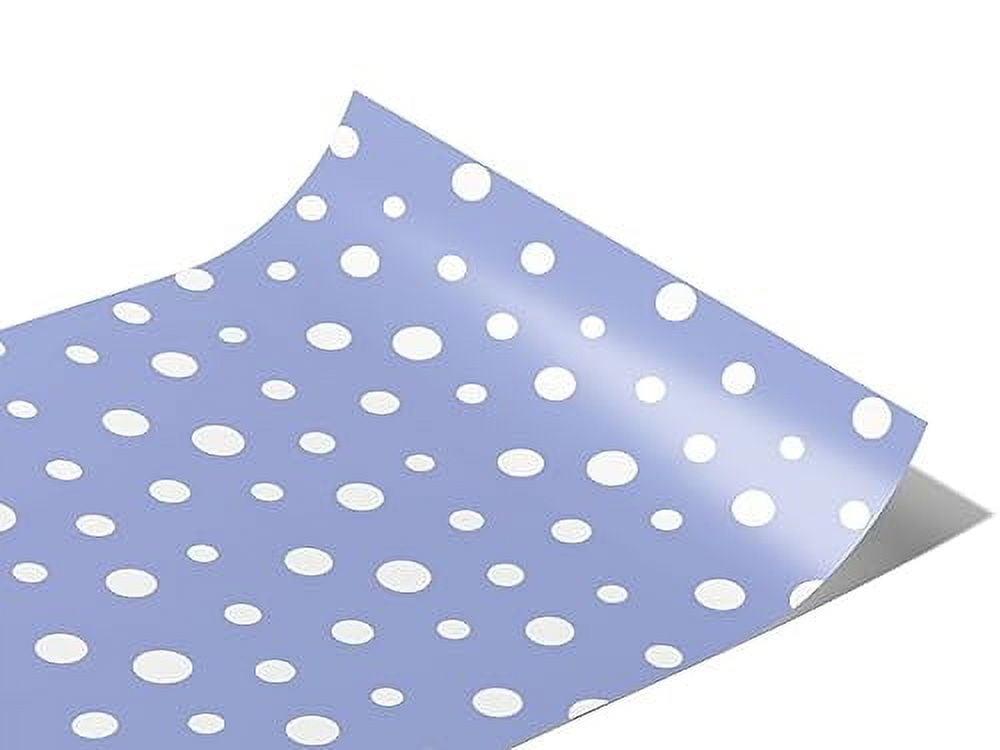Rwraps Polka Dot Light Blue Gloss Vinyl Film Wrap 59in x 18ft Vinyl ...