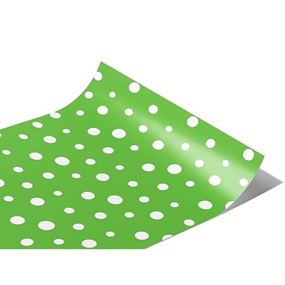 Rwraps Polka Dot Pear Green Gloss Vinyl Film Wrap 59in x 24ft Vinyl ...