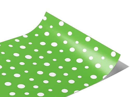 Rwraps Polka Dot Pear Green Matte Vinyl Film Wrap 59in x 2ft Vinyl ...