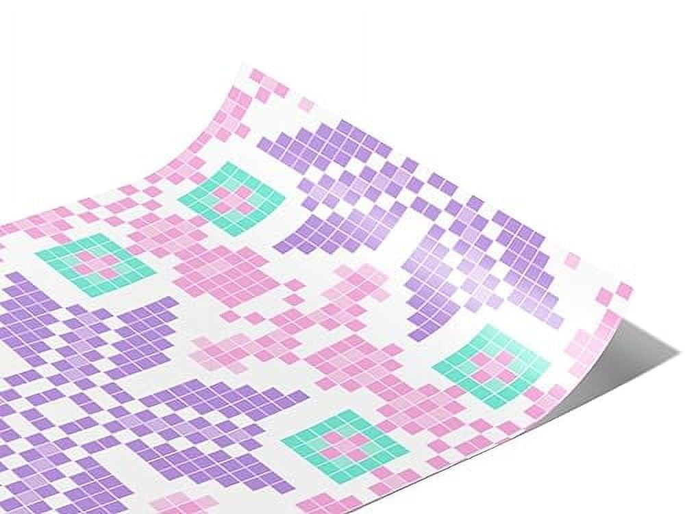 Rwraps Purple Mosaic Periwinkle Pansies Gloss Vinyl Film Wrap 59in x ...