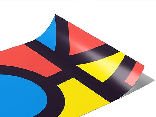 Rwraps Rainbow Abstract Basic Geometry Matte Vinyl Film Wrap 59in x 5ft ...