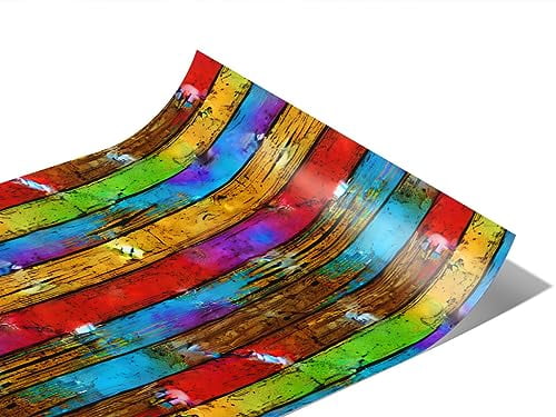 Rwraps Rainbow Wood Plank Distressed Boardwalk Gloss Vinyl Film Wrap ...