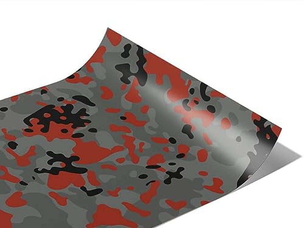 Rwraps Red Camouflage Ruby Gray Matte Vinyl Film Wrap 59in x 19ft Vinyl ...