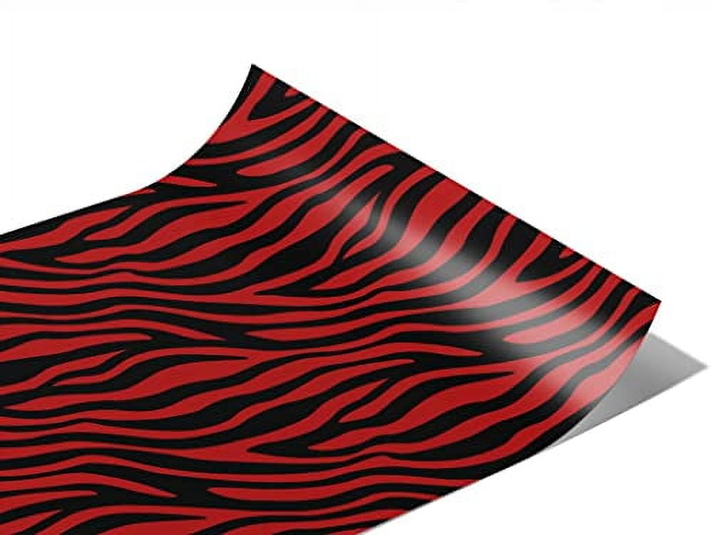 Rwraps Red Zebra Gloss Vinyl Film Wrap 59in x 5ft Vinyl Vehicle Car ...