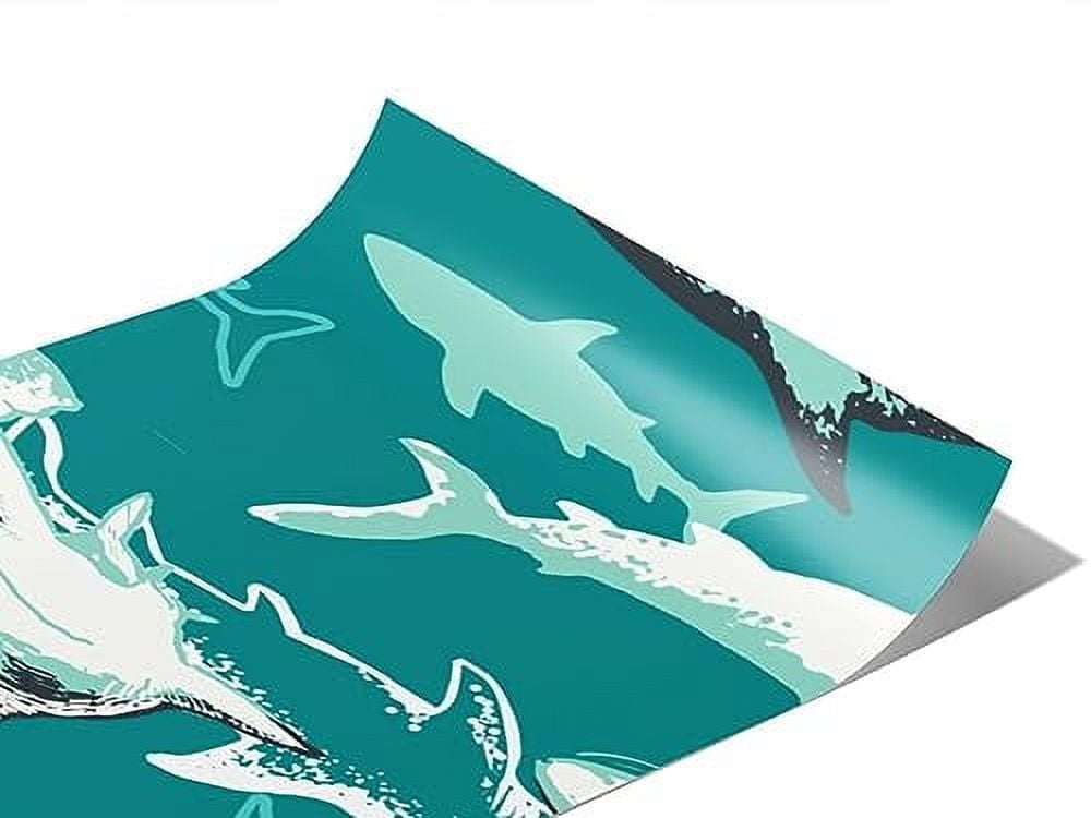 Rwraps Sharks and Rays Shark Structure Gloss Vinyl Film Wrap 59in x 3ft ...