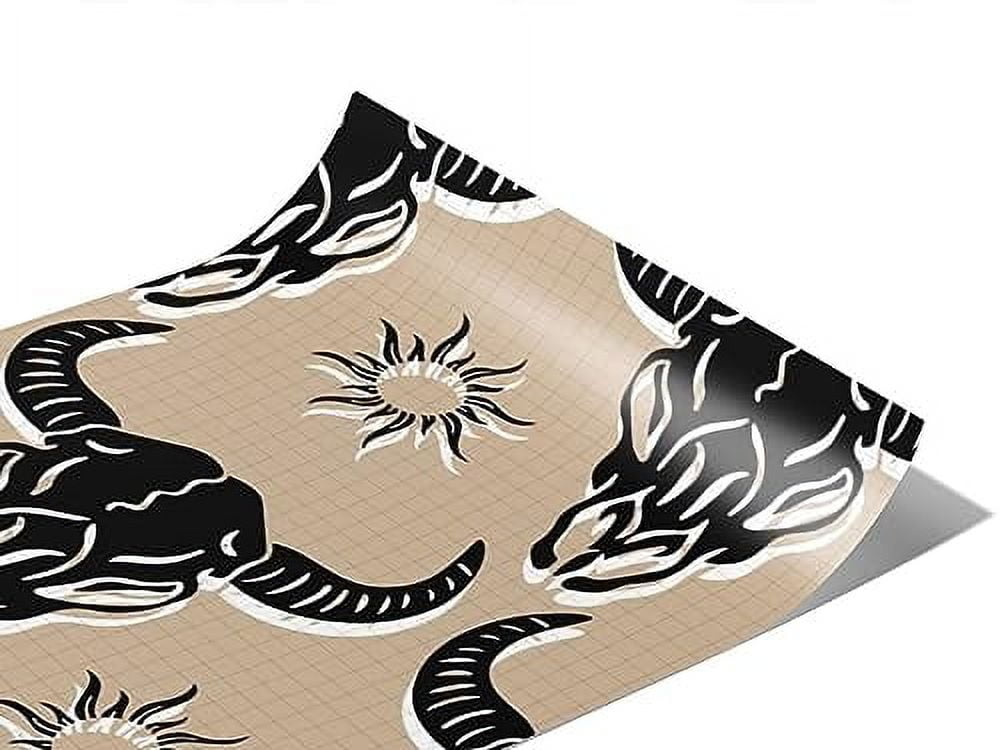 Rwraps Skull and Bones Black Buffalo Gloss Vinyl Film Wrap 59in x 16ft ...