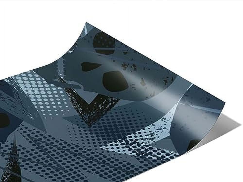 Rwraps Skull and Bones Blue Decomposition Matte Vinyl Film Wrap 59in x ...