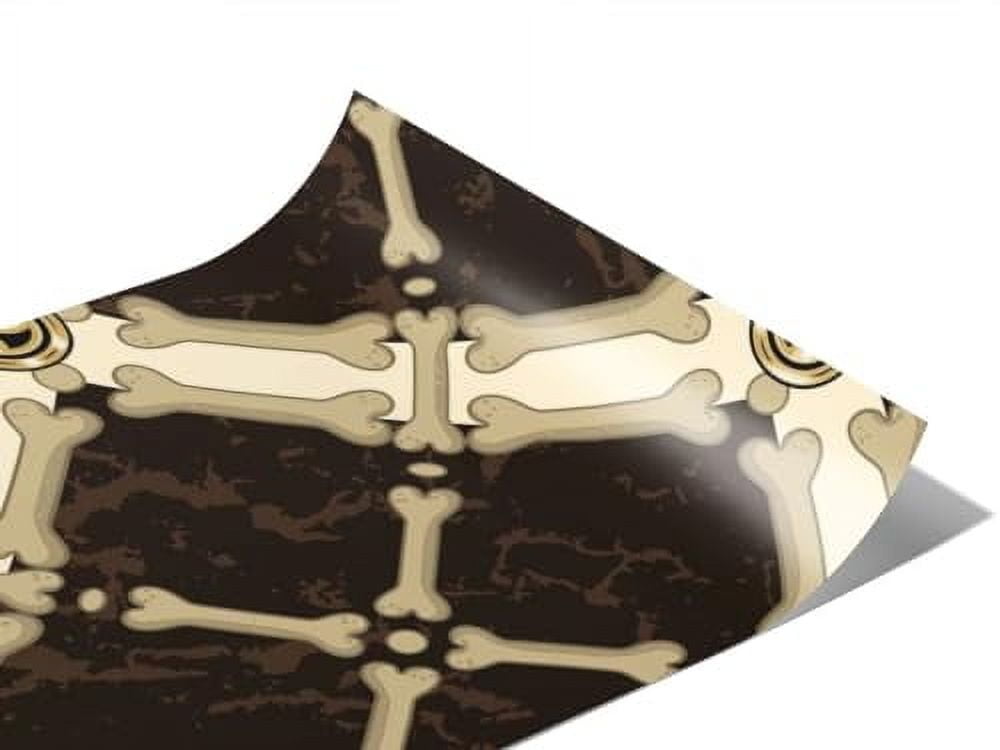 Rwraps Skull and Bones Bone Tiles Gloss Vinyl Film Wrap 59in x 1ft ...
